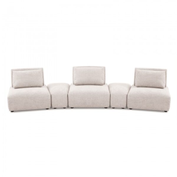 Stavanger Curved 3-Seater Sofa In Light Brown Bouclé
